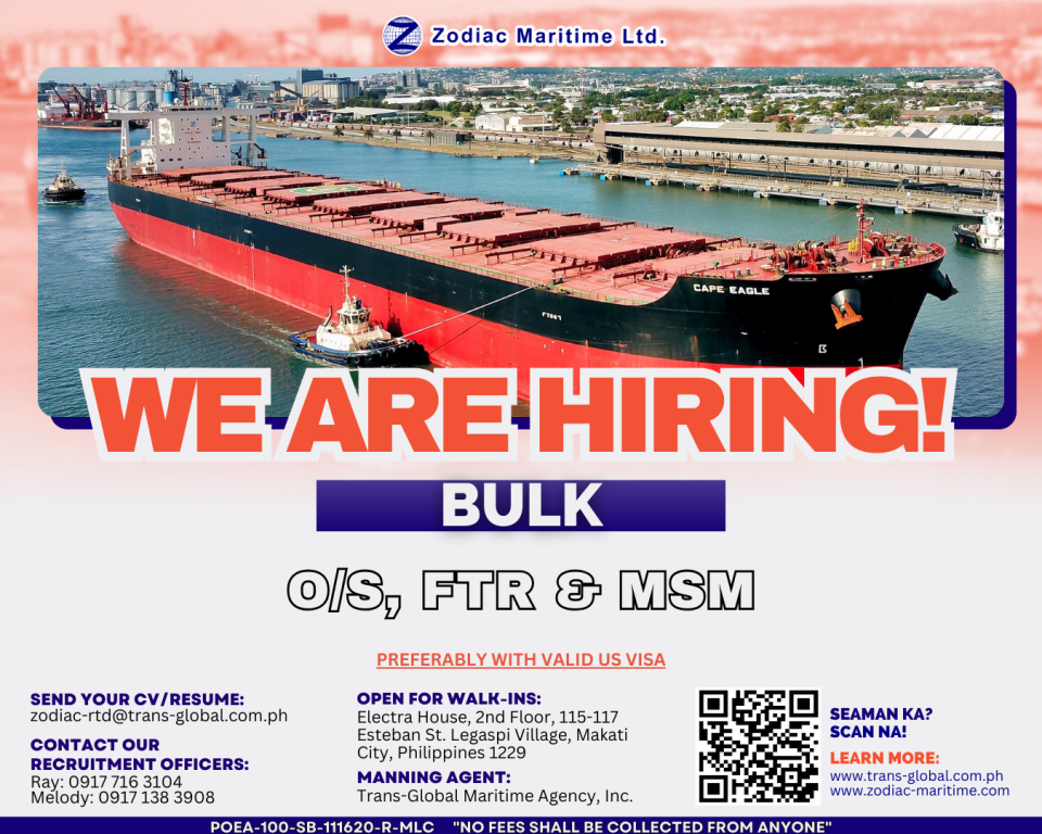 ZODIAC BULK 05302024 – TRANS-GLOBAL MARITIME AGENCY, INC.